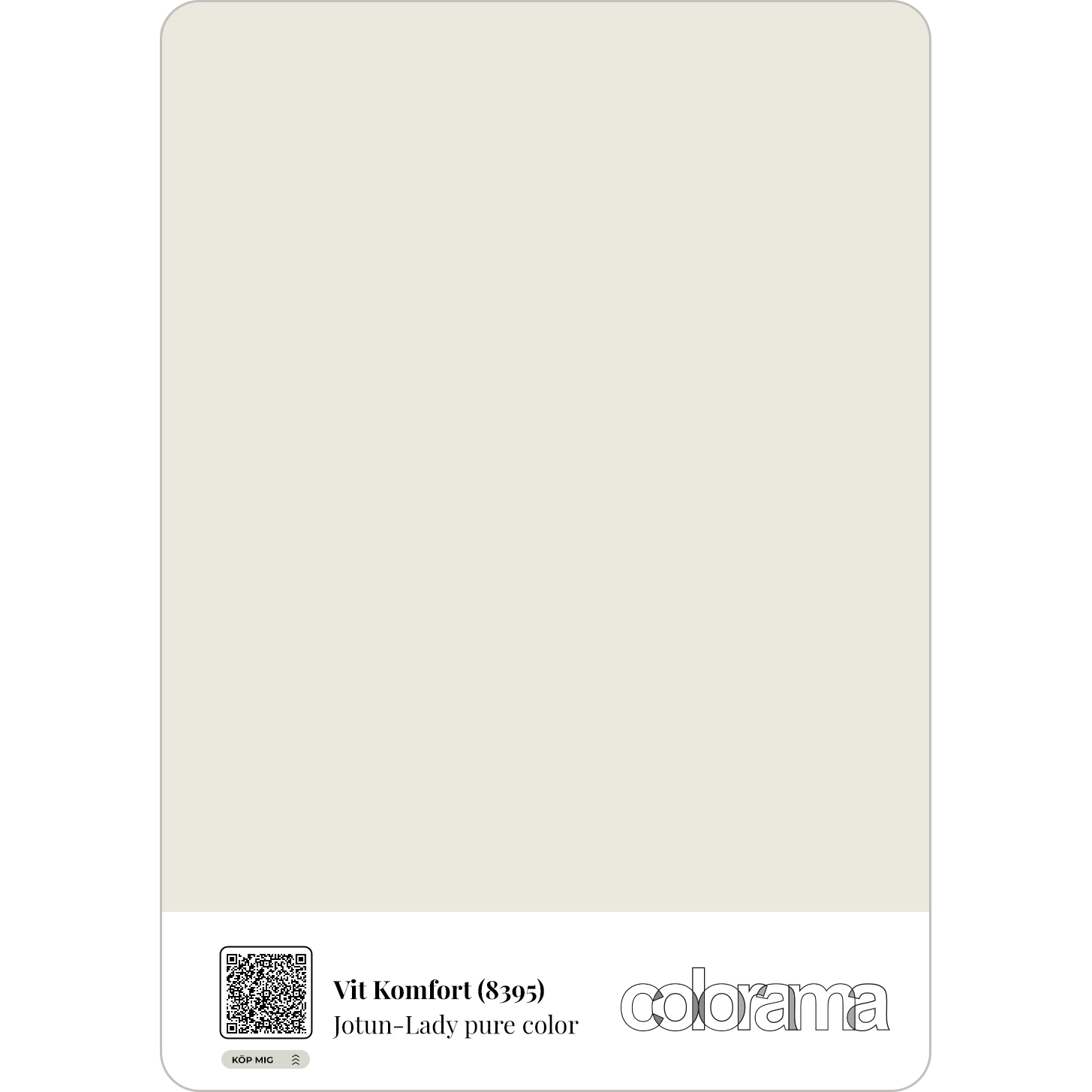 Jotun - Vit Komfort (8395) - Lady Pure Color - Färgprov - A4 | Colorama