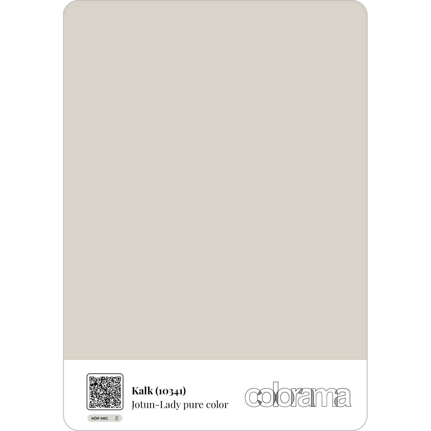 Jotun - Kalk (10341) - Lady Pure Color - Färgprov - A4 | Colorama