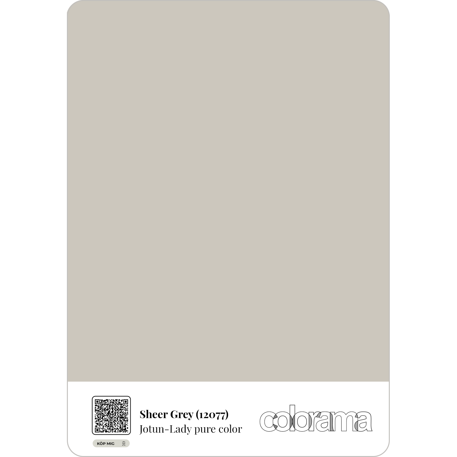 Jotun - Sheer Grey (12077) - Lady Pure Color - Färgprov - A4 | Colorama