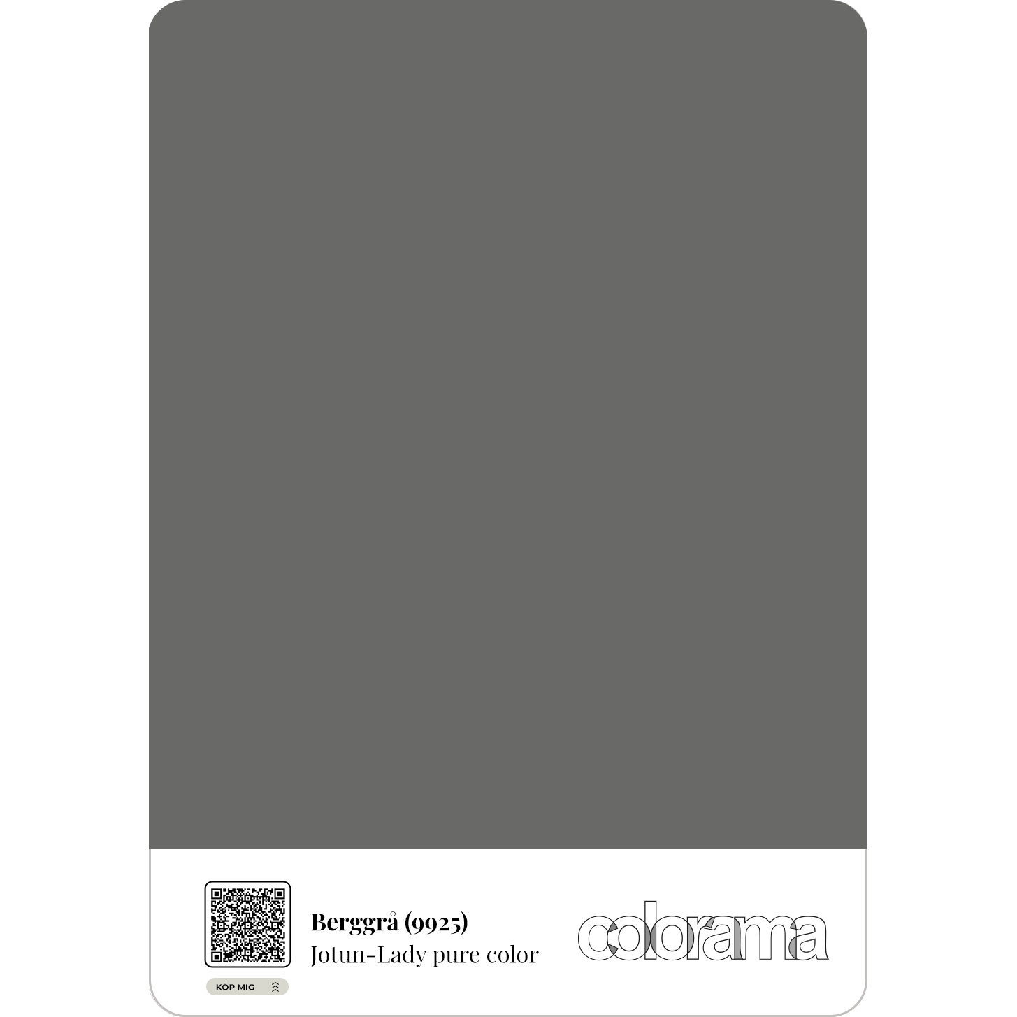 Jotun - Berggrå (9925) - Lady Pure Color - Färgprov - A4 | Colorama