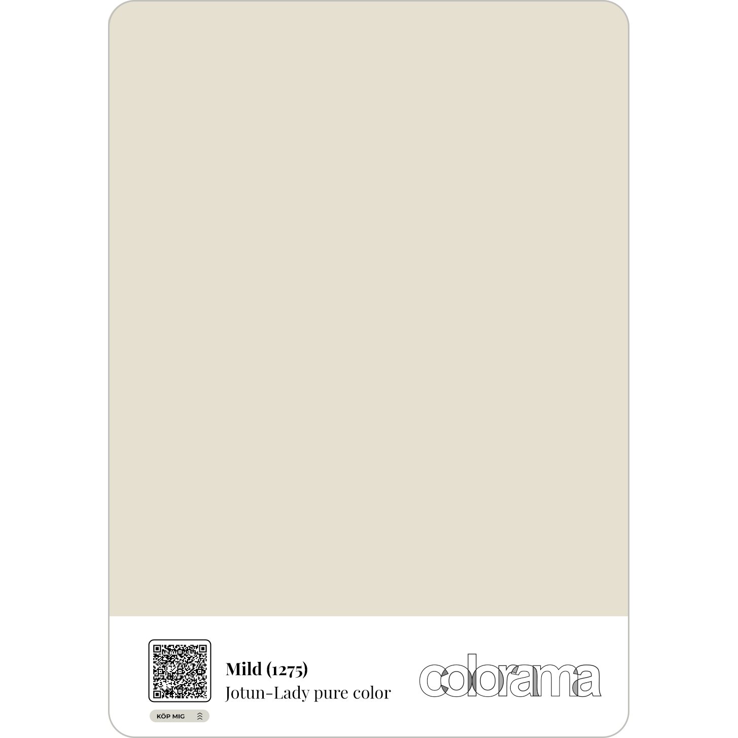 Jotun - Mild (1275) - Lady Pure Color - Färgprov - A4 | Colorama