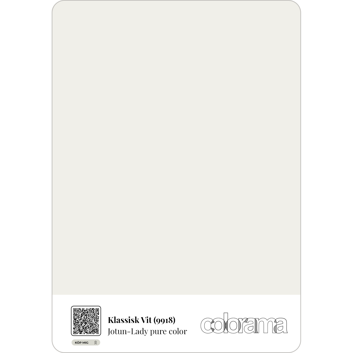Jotun - Klassisk Vit (9918) - Lady Pure Color - Färgprov - A4 | Colorama