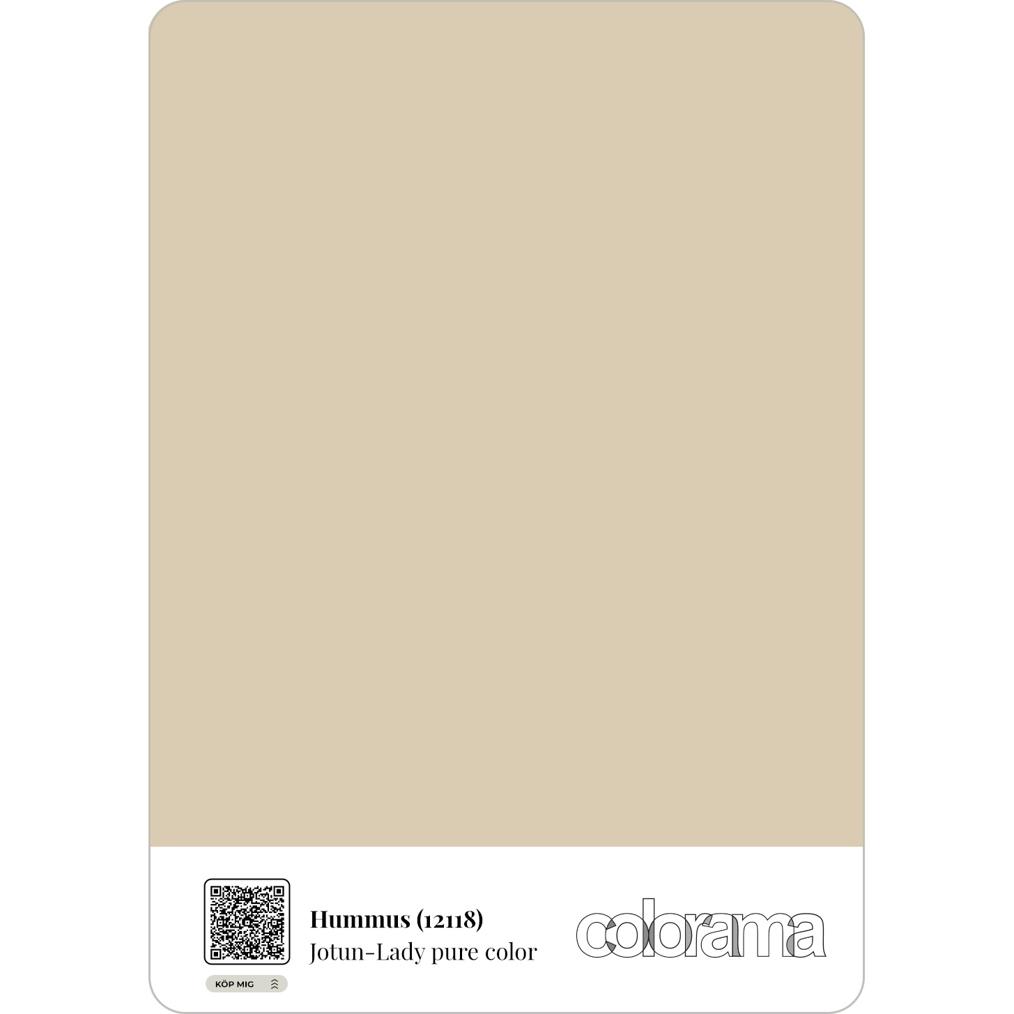 Jotun - Hummus (12118) - Lady Pure Color - Färgprov - A4 | Colorama