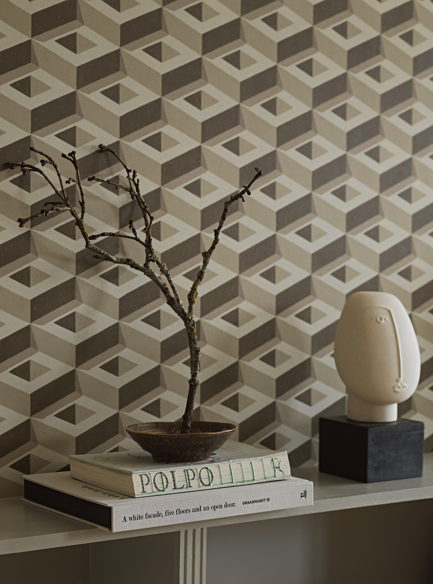 Boxes 3D tapet i beige toner | Colorama