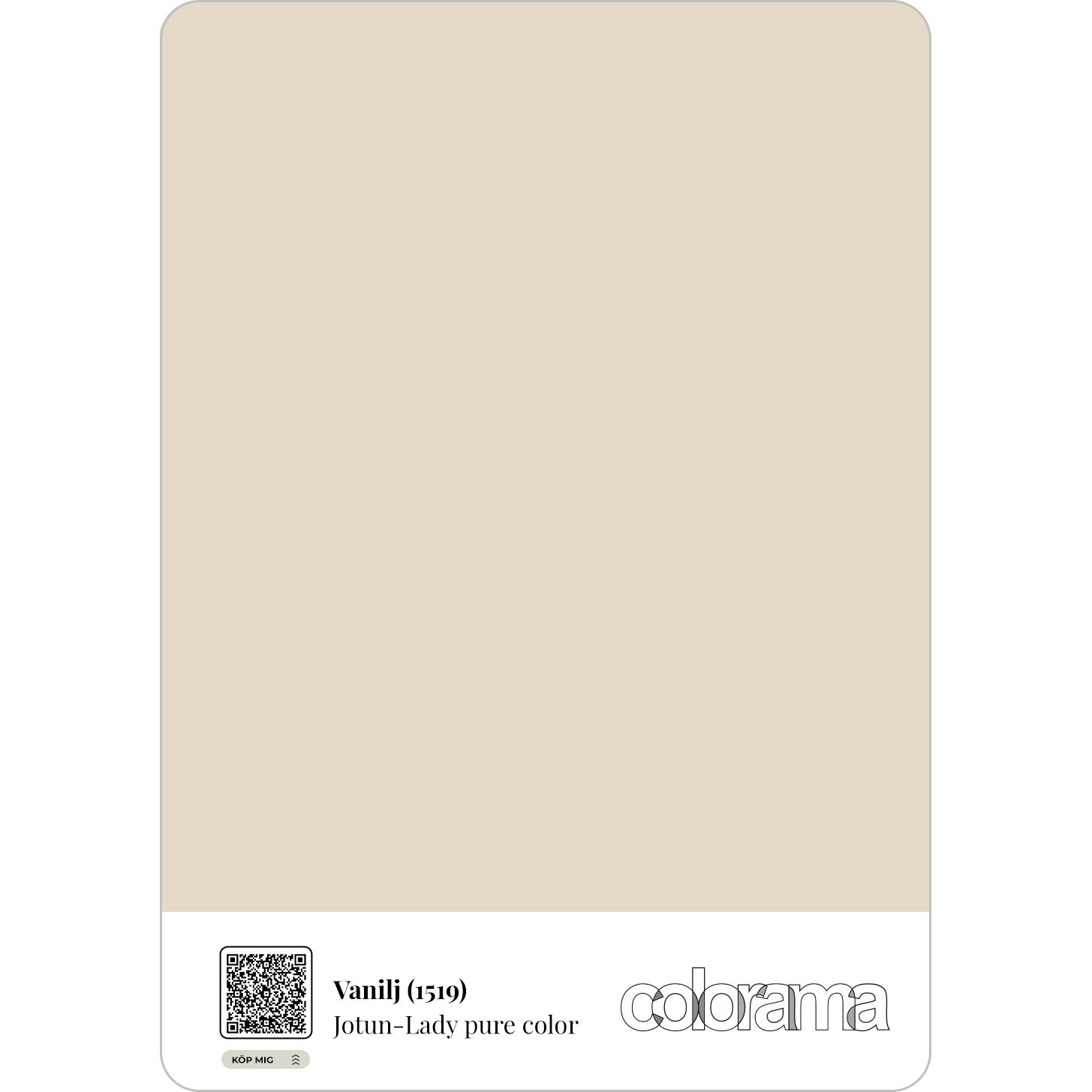Jotun - Vanilj (1519) - Lady Pure Color - Färgprov - A4 | Colorama