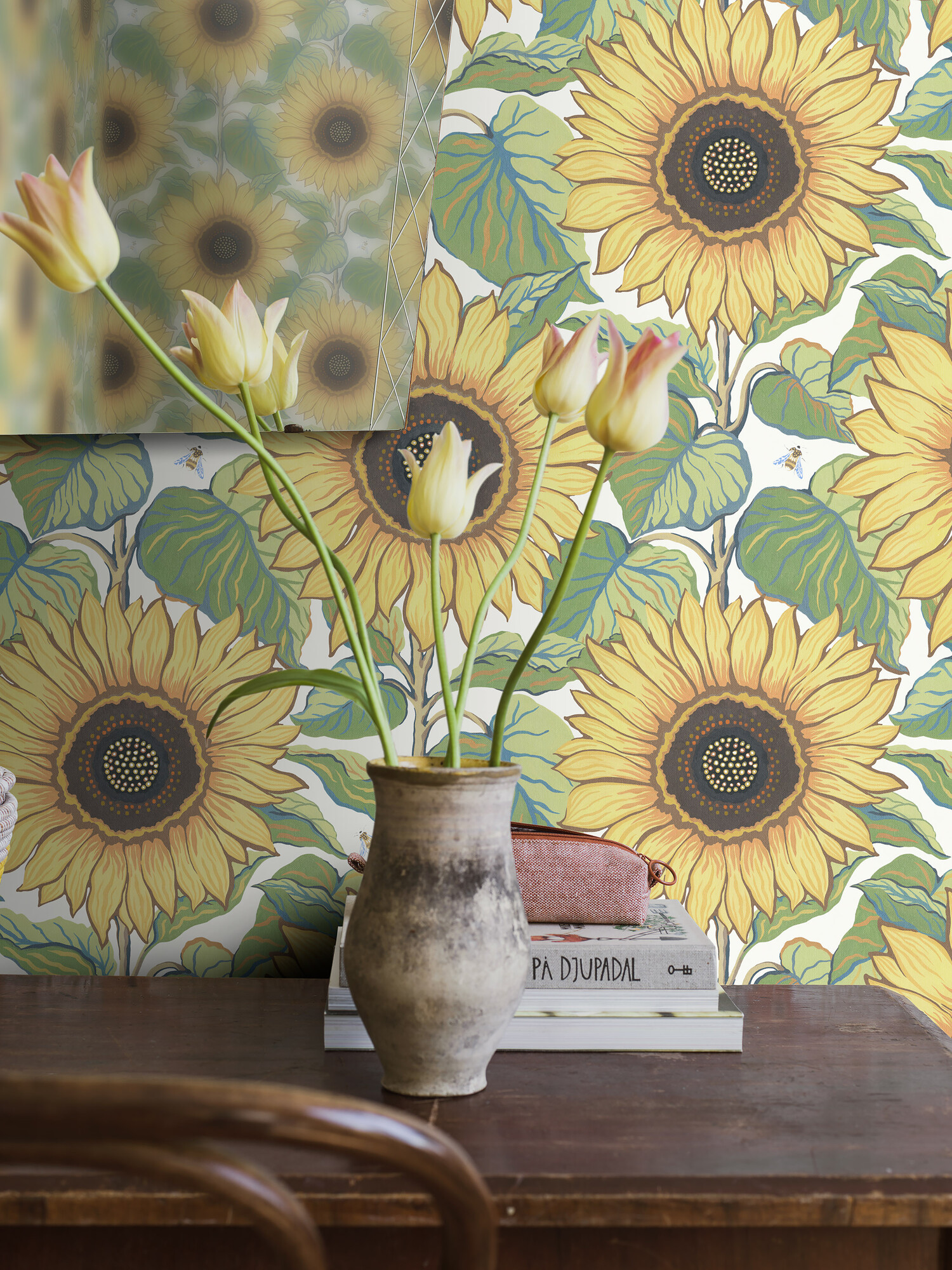 Solrosor, tapet i gult och grönt | Colorama