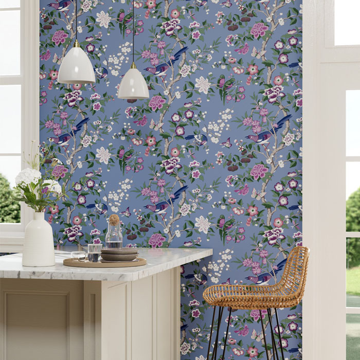 Chinoiserie Hall Blueberry/Purple tapet | Colorama