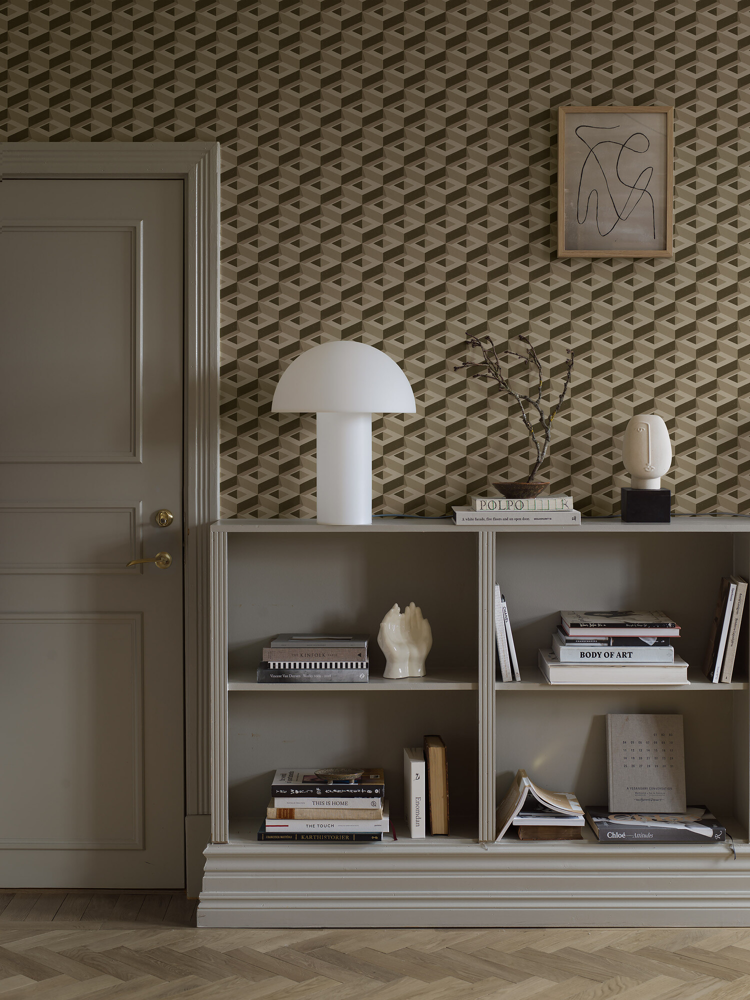 Boxes 3D tapet i beige toner | Colorama