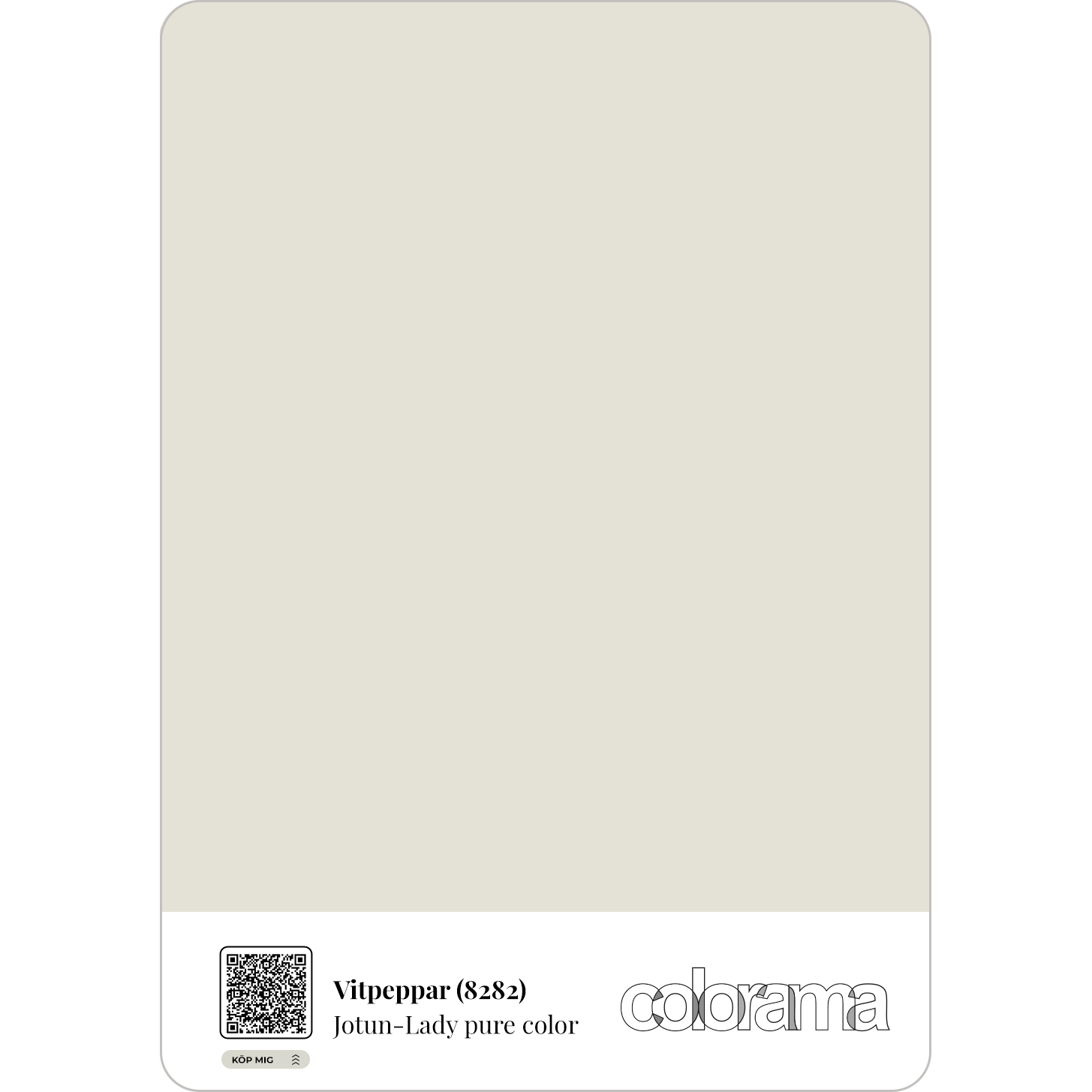 Jotun - Vitpeppar (8282) - Lady Pure Color - Färgprov - A4 | Colorama